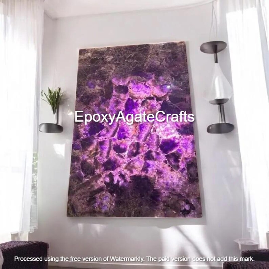 Amethyst Stone Countertop Slab: Purple Gemstone Tabletop - Etsy