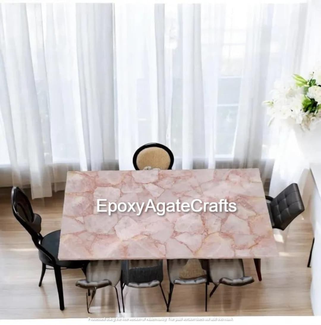 Rose Quartz Stone Dining Table: Luxury Healing Gemstone Furniture - Etsy