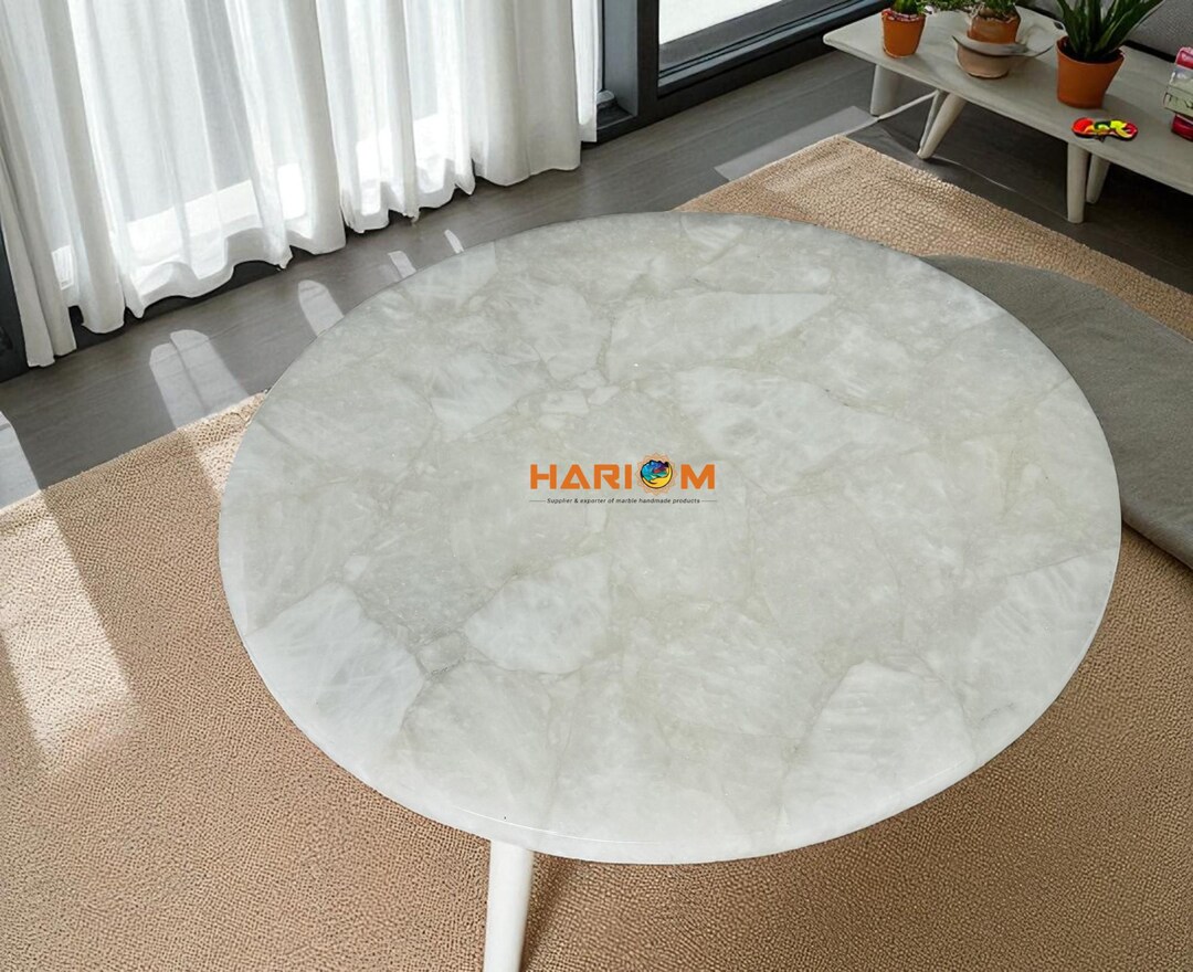 Handmade White Quartz Coffee Table - Modern Stone Center Table - Etsy