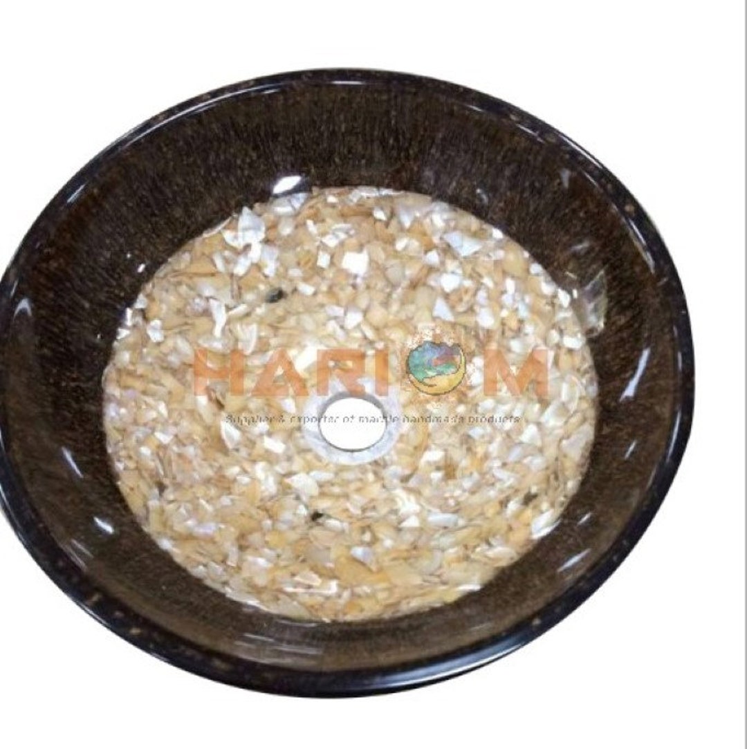 Random Marble Washbasin Sink Sea Shell Semi Precious Stones Inlay ...