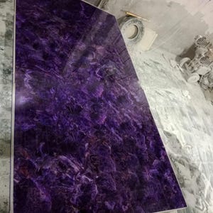 Purple Amethyst Gemstone Dining Table Top Kitchen Slab Countertop ...