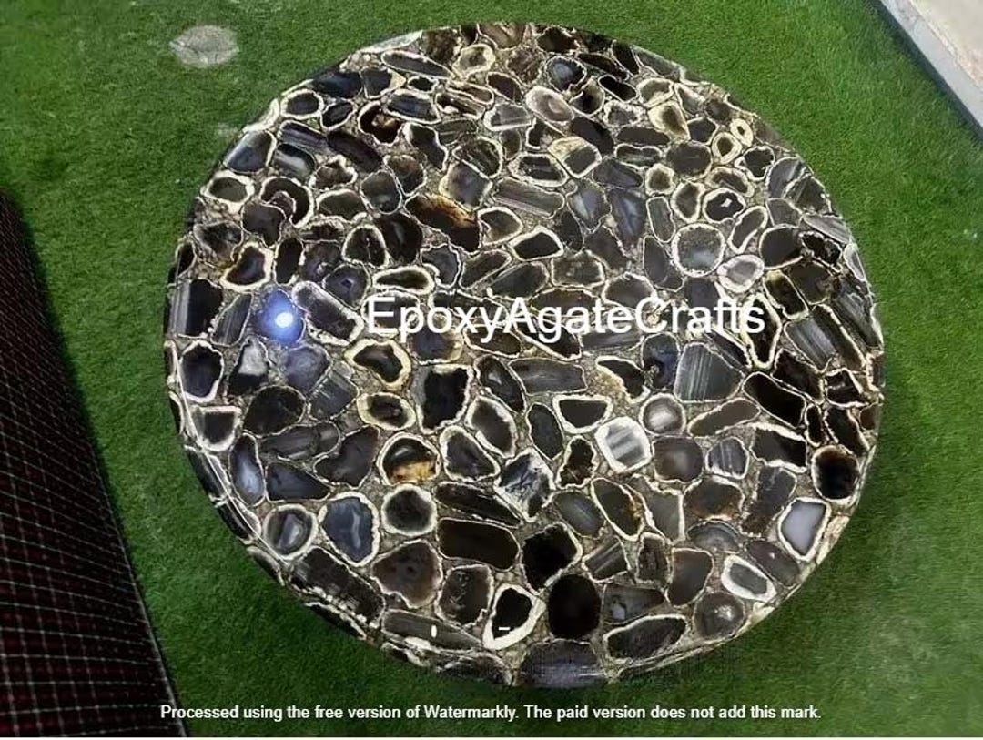 Handmade Black Agate Stone Table Top: Luxury Modern Console Desk - Etsy