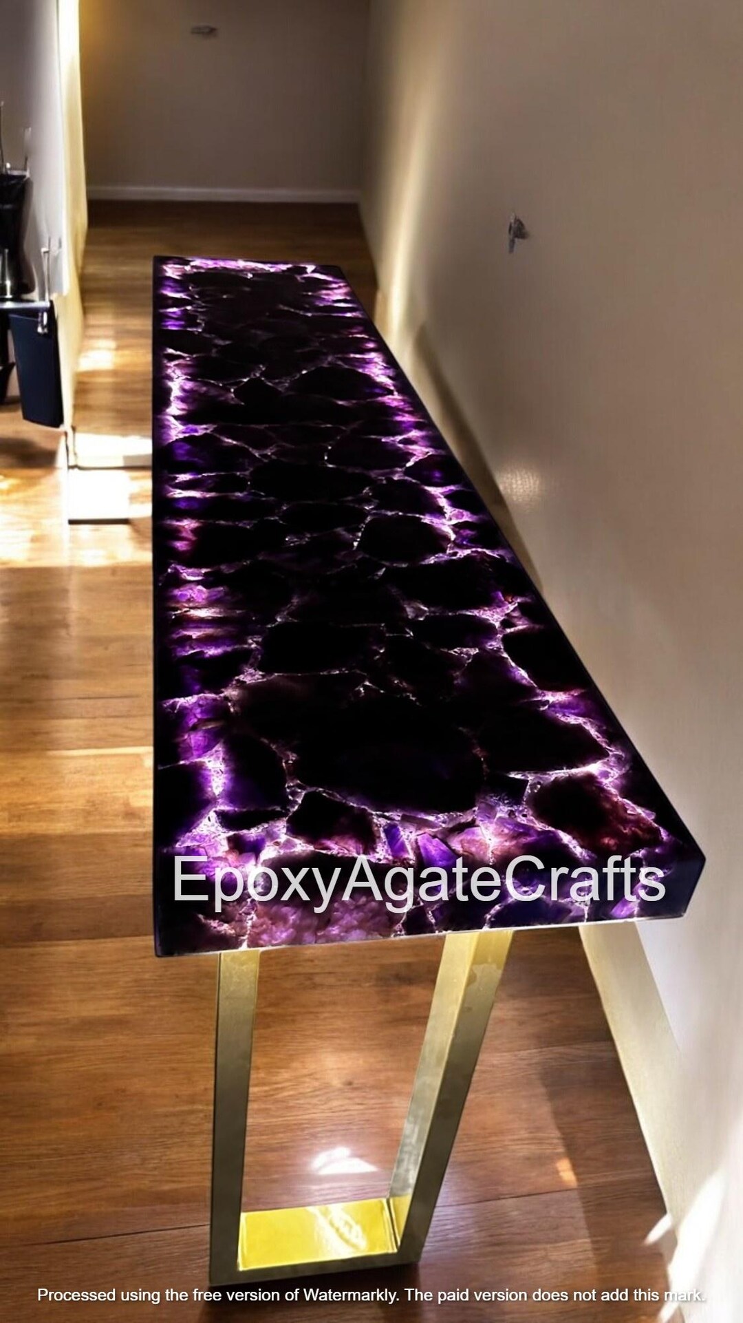 Handmade Purple Amethyst Stone Table Top: Modern Crystal Healing Decor ...