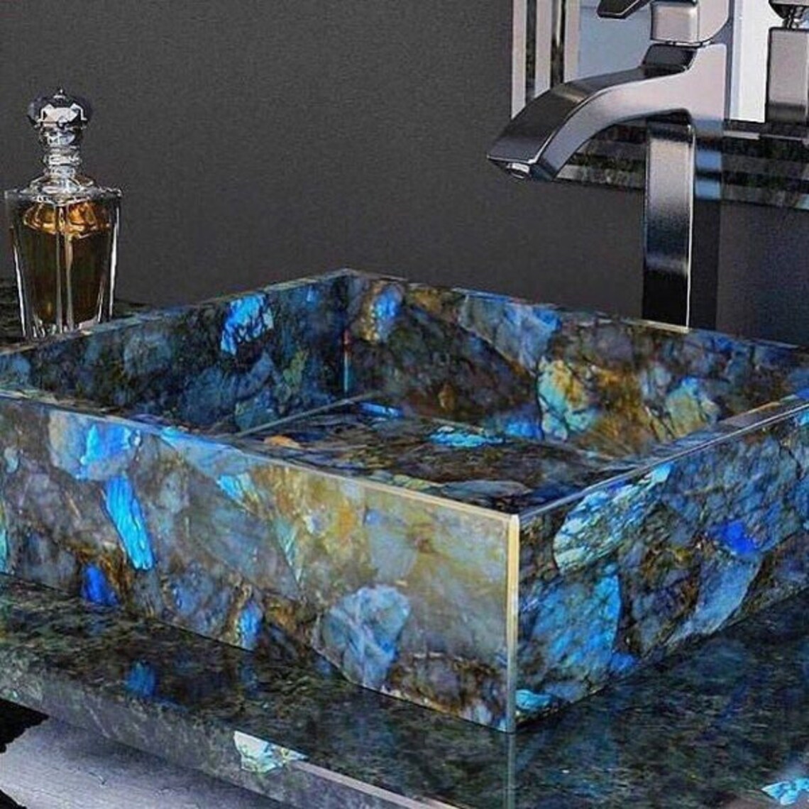 Labradorite Stone Top Sink/washbasin Labradorite Inlay Stone - Etsy
