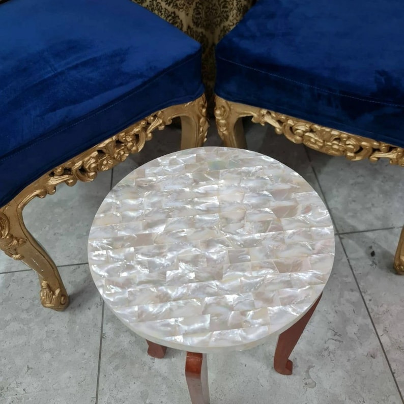 Custom Made White Mother of Pearl Gemstone Coffee Table - Etsy