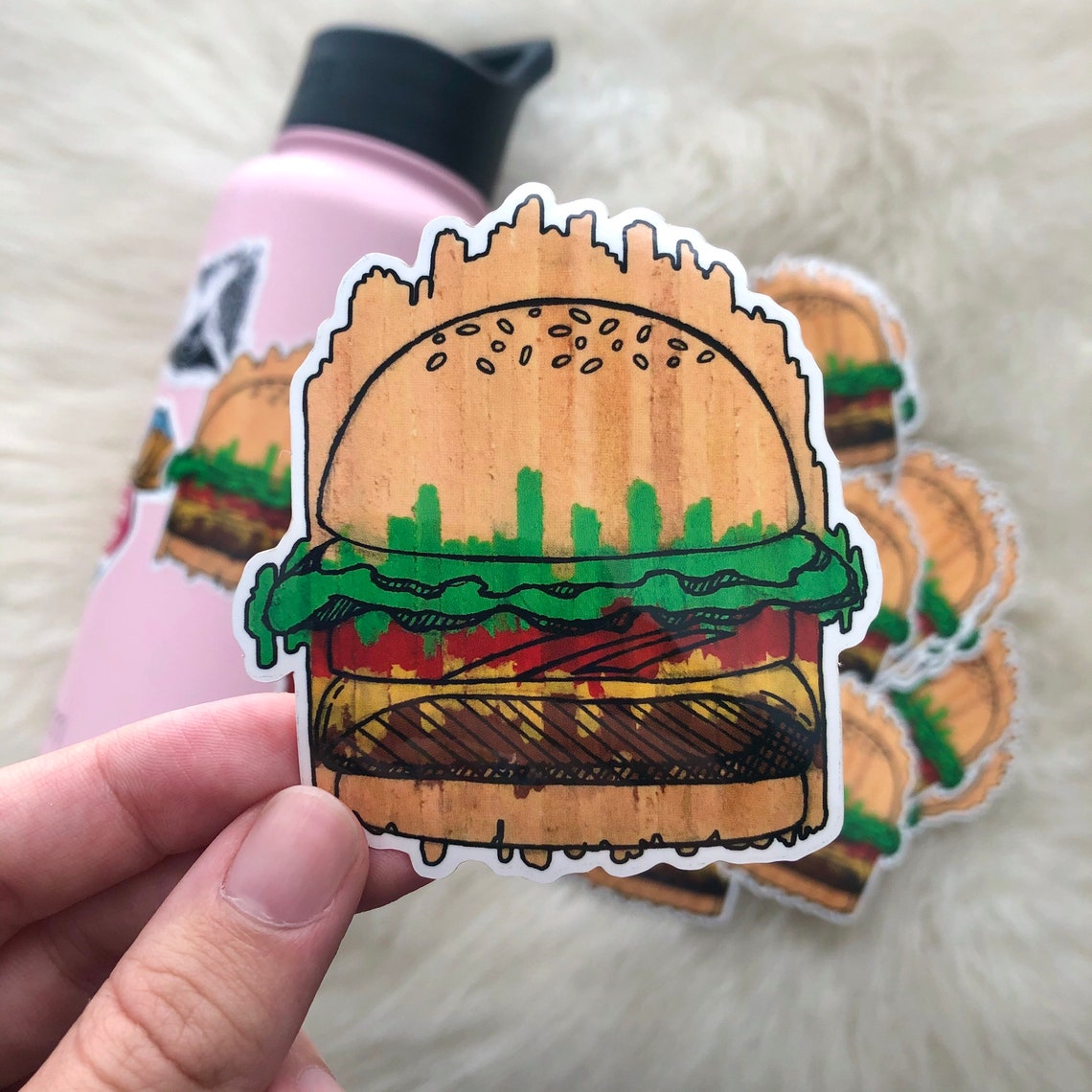 Abstract Burger Sticker - Etsy