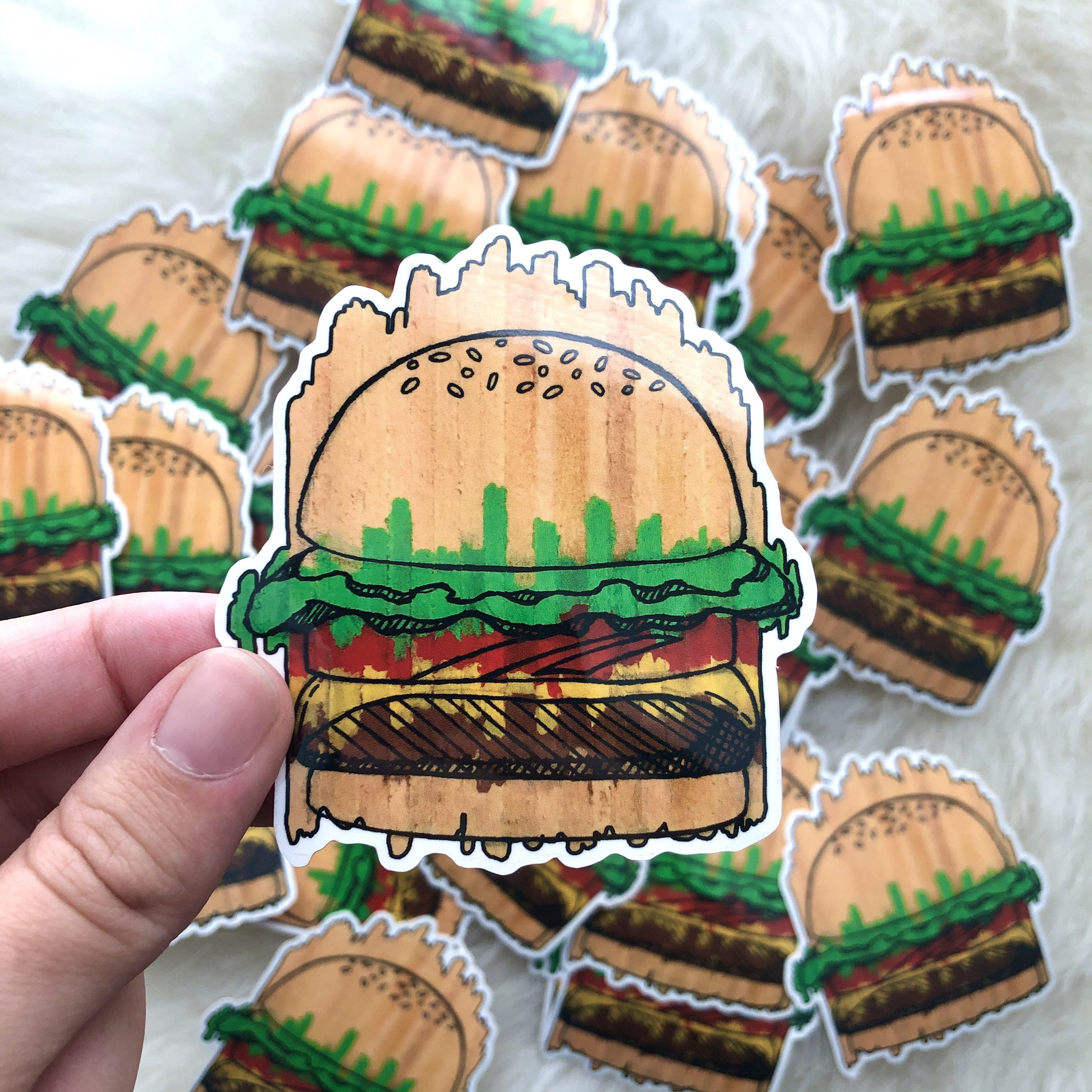 Abstract Burger Sticker - Etsy