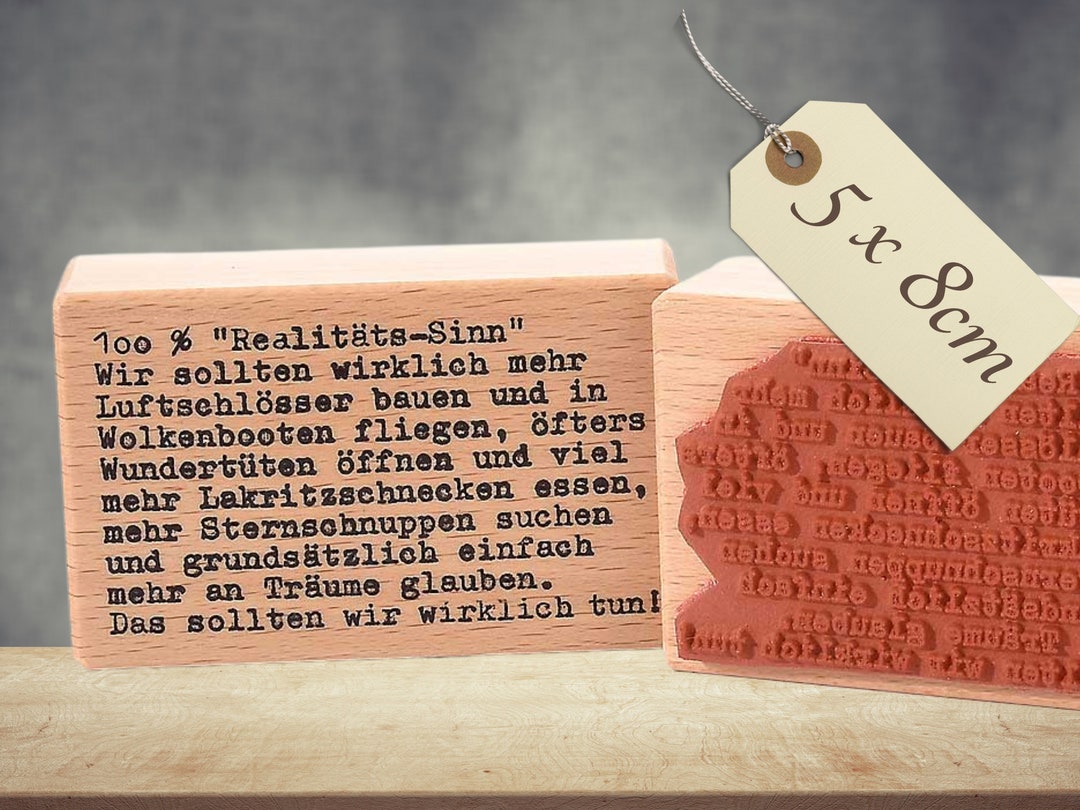 Rubber Stamp 100% Reality Dream Stamp Dreams Wishes Text - Etsy