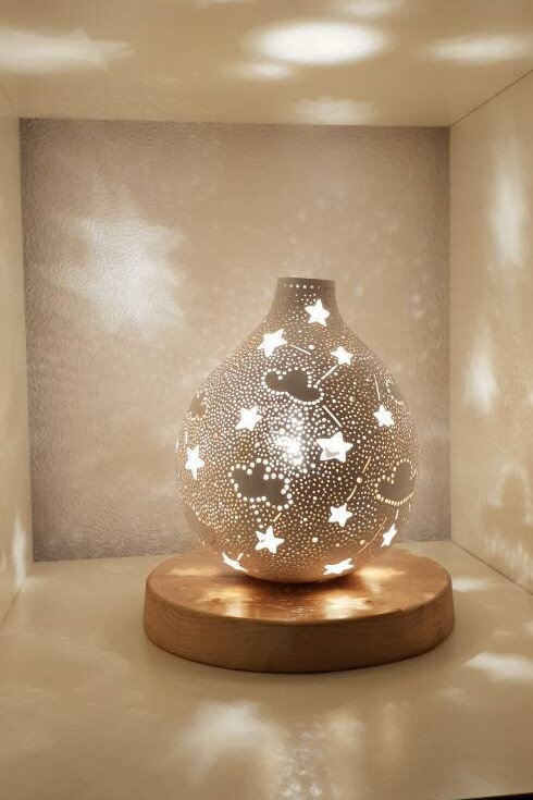 STARS Gourd Lamp Handcrafted Lamp Personalized Gift Stars | Etsy