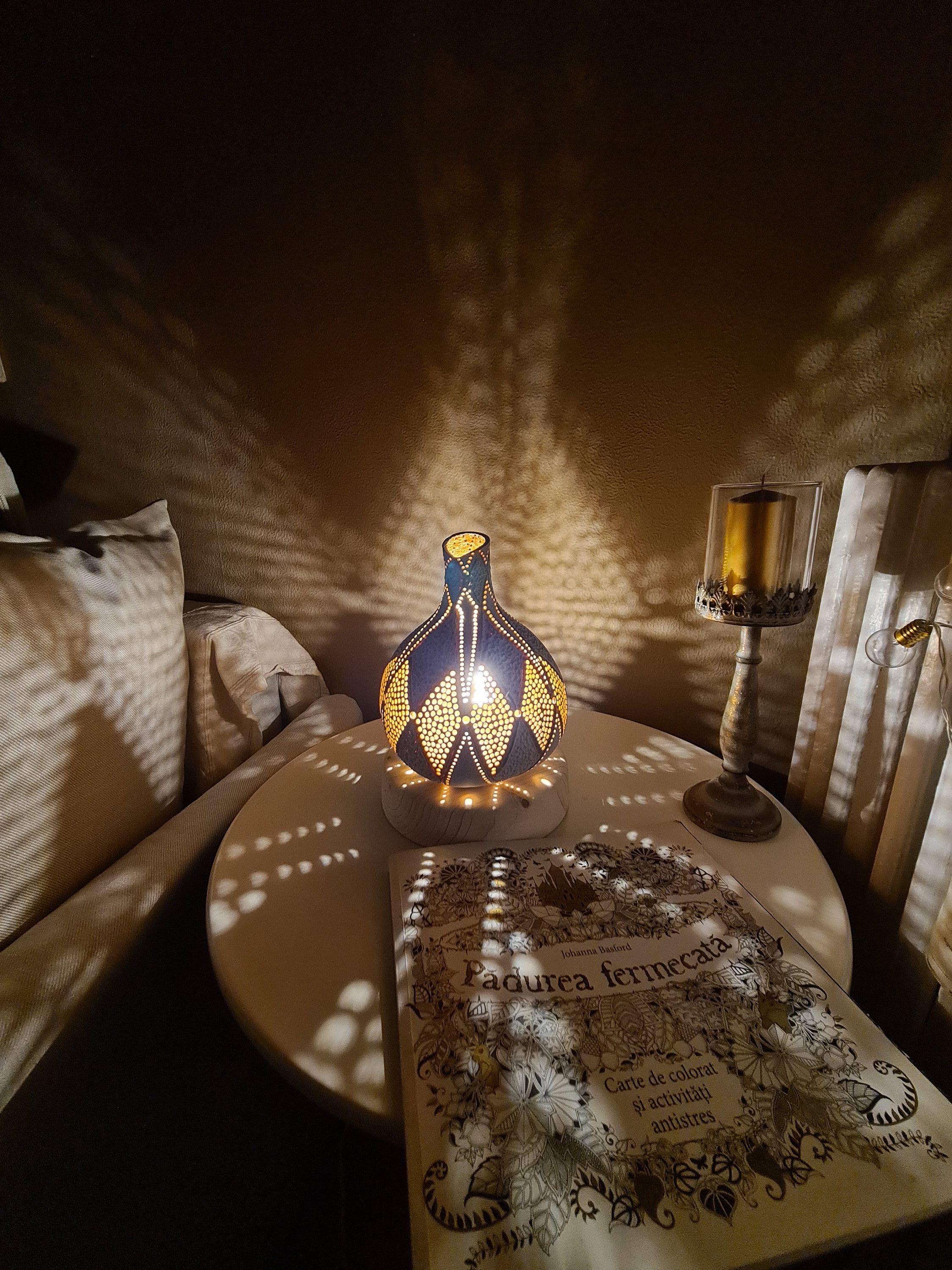 JUTE IV Gourd Lamp, Decorative Lamp, Handmade Lamp, Housewarming Gift ...