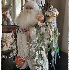 Large 22 Coastal Santa With Glass Sea Turtle and Fish Sea Life ...