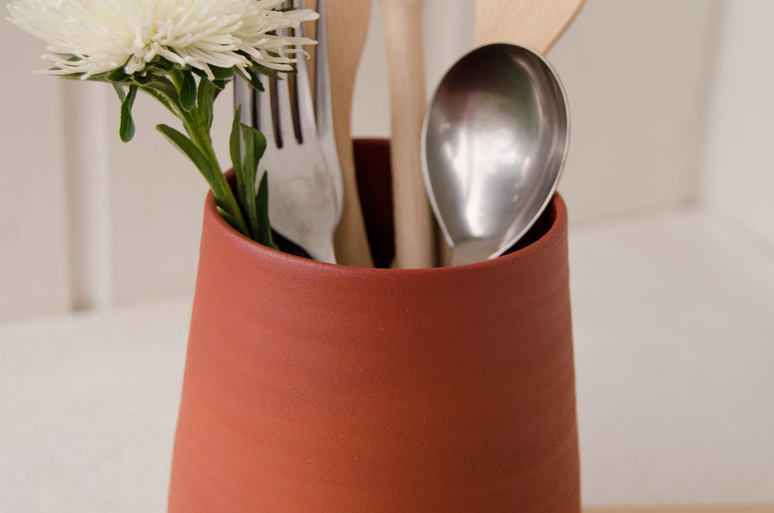 Ceramic Kitchen Utensil Holder Terracotta Spoon Holder - Etsy