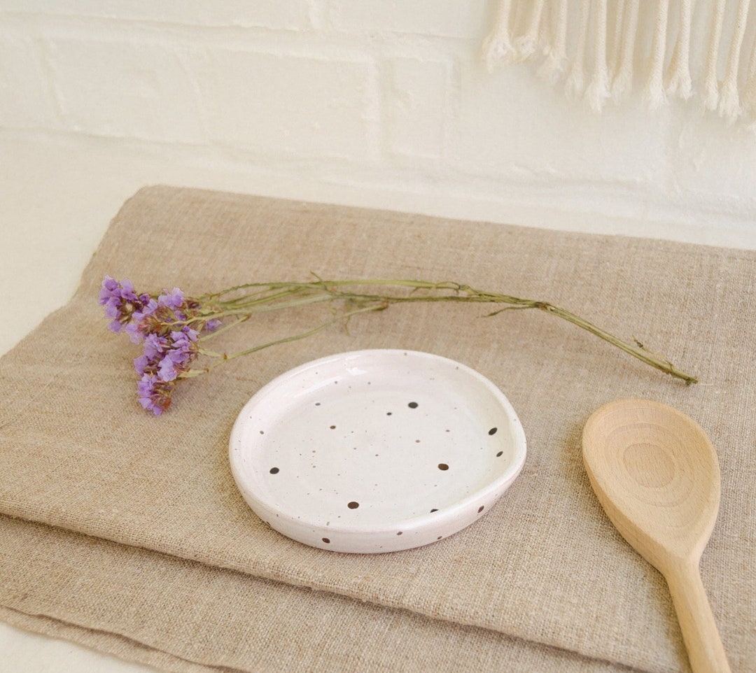 White Ceramic Spoon Rest Tea Bag Holder Spoon Holder - Etsy