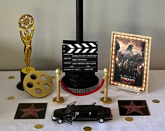 Glittery Hollywood Trophy Cutouts, Hollywood Birthday Party, Graduation ...