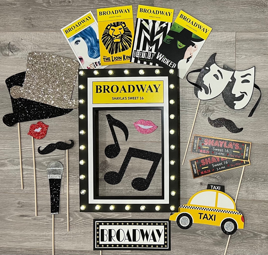 BROADWAY Musical Theater PHOTO Booth or Selfie Props ~ Personalized ...