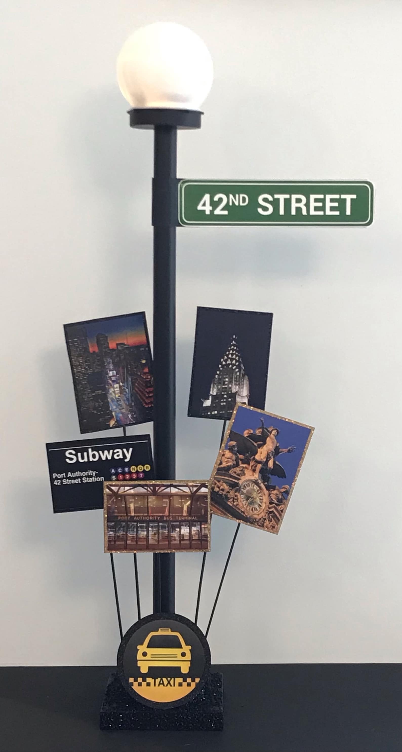 New York City NYC Centerpiece LED Lit Street Sign Lamp Post | Etsy