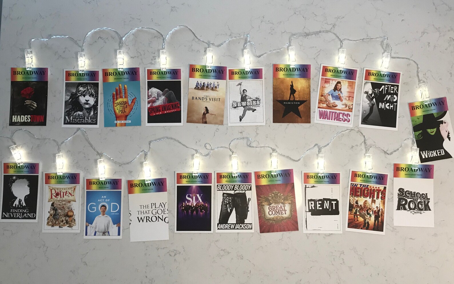 BROADWAY PLAYBILL Musical Theatre Light String Clips Hold 20 - Etsy