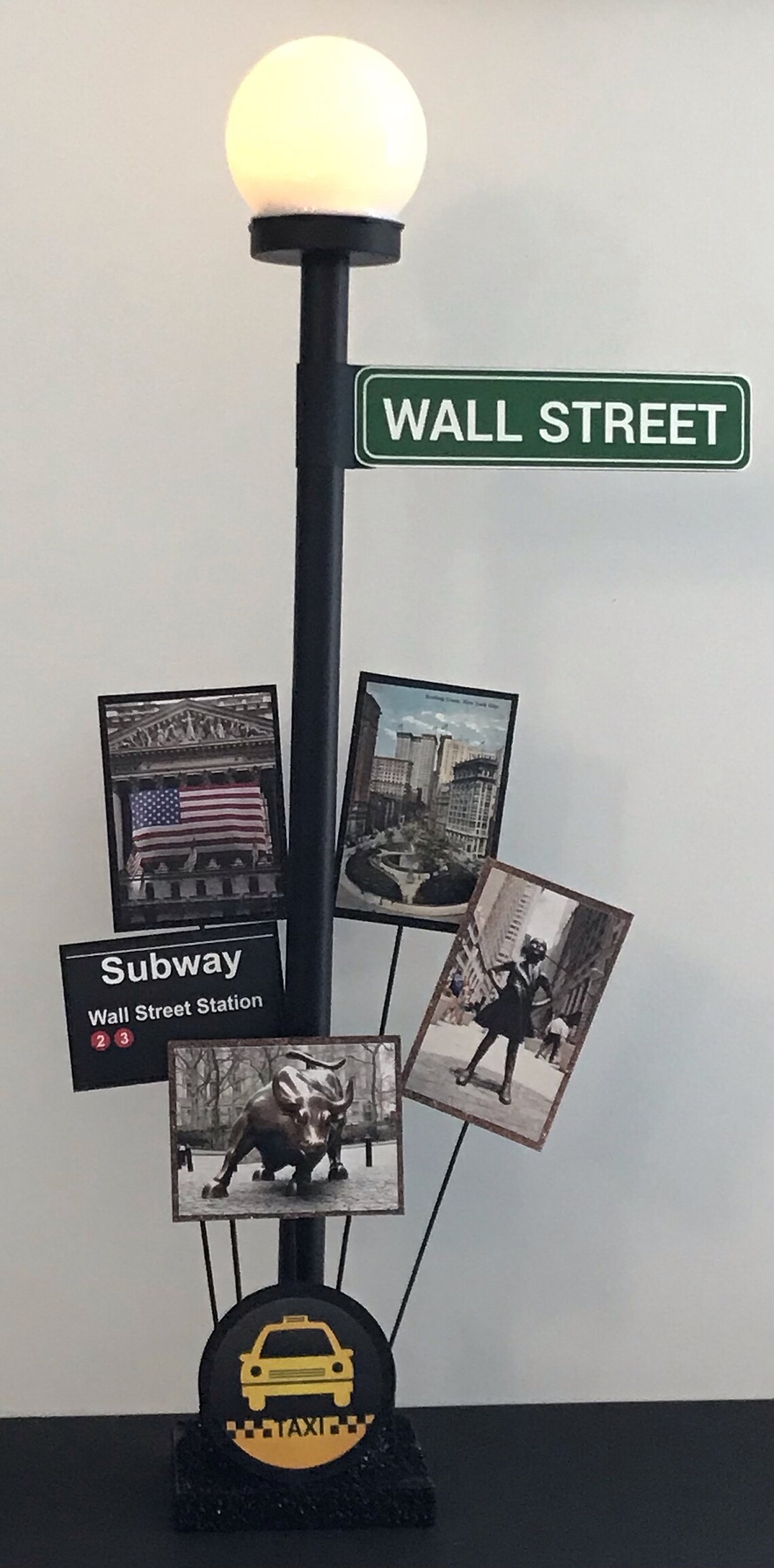 New York City NYC Centerpiece LED Lit Street Sign Lamp Post | Etsy