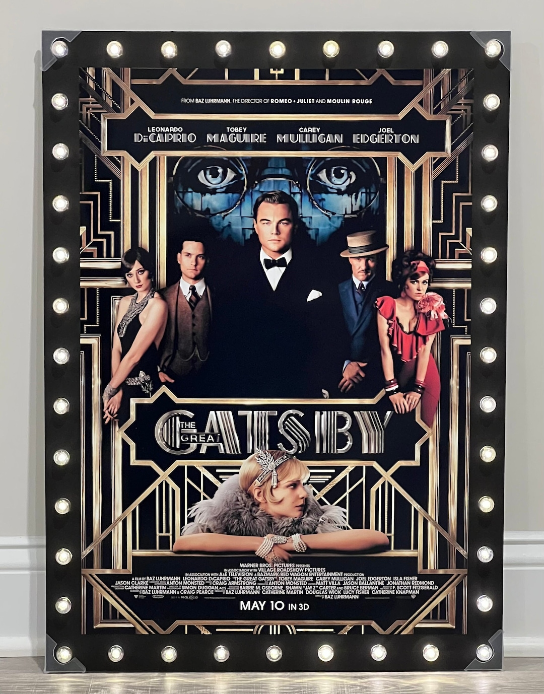 SET of 2 HOLLYWOOD Movie Posters With 40 LED Light up Marquee Border ...