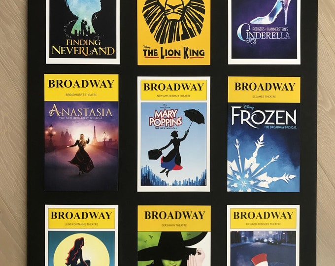 BROADWAY Playbill COLLAGE Wall Art Decor ~ 20" X 28" UNFRAMED ~ Custom ...