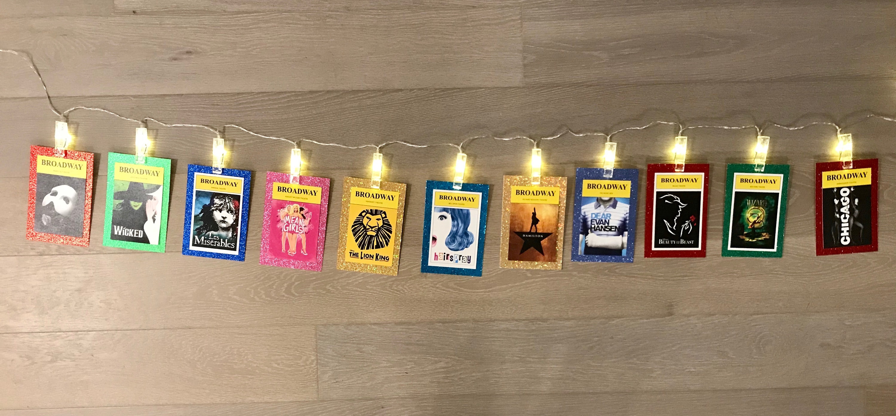 BROADWAY PLAYBILL Musical Theatre Light String Clips Hold 20 | Etsy