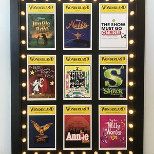 BROADWAY Playbill COLLAGE Wall Art With Marquee Lights ~ 20" X 28 ...