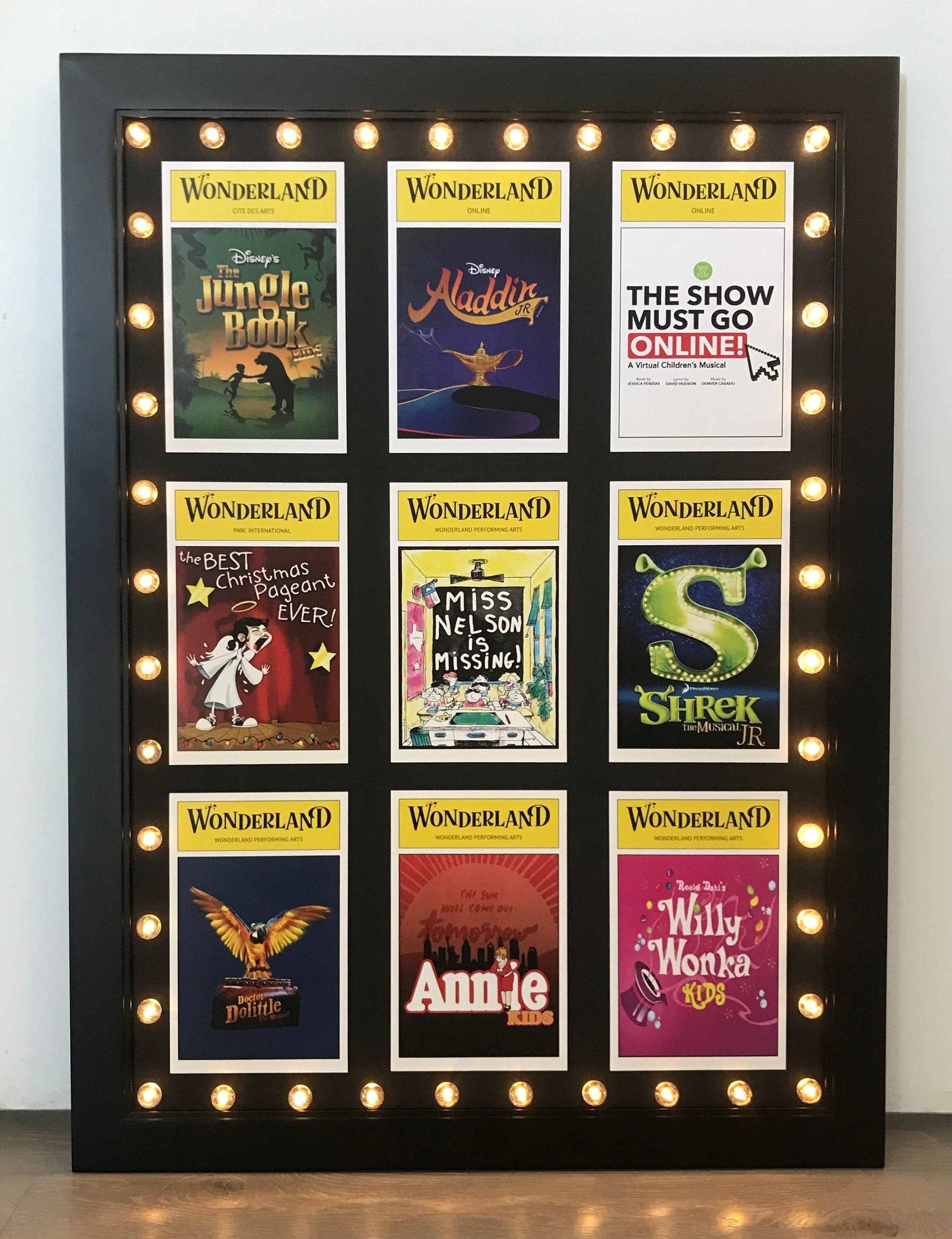 BROADWAY Playbill COLLAGE Wall Art With Marquee Lights | Etsy