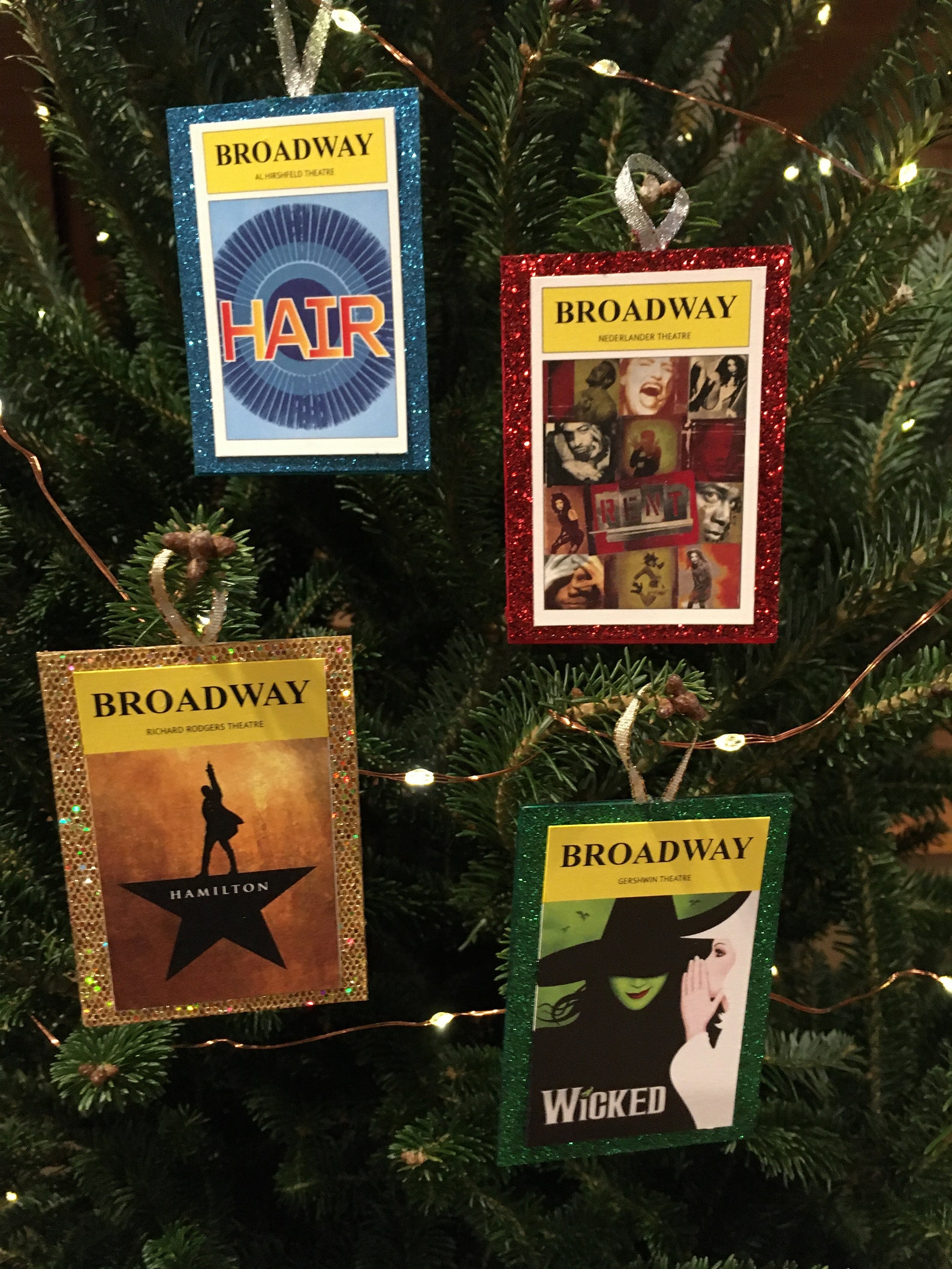 SET of 10 BROADWAY Musical Theater Playbill Holiday Ornaments ~ Party ...