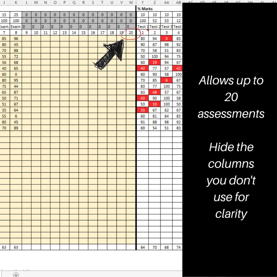 Teacher's Marks Book (excel) - Etsy
