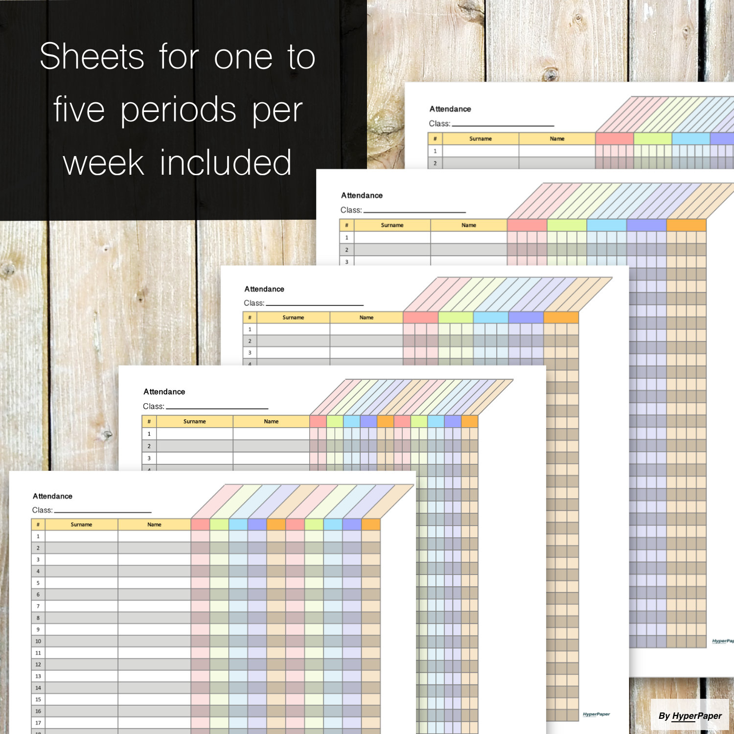 Teacher's Digital Attendance Sheets in Portrait for Goodnotes and ...