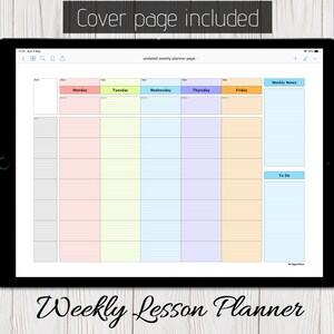 Teacher's Weekly Planning Page, Undated. Digital Pdf for Goodnotes and ...
