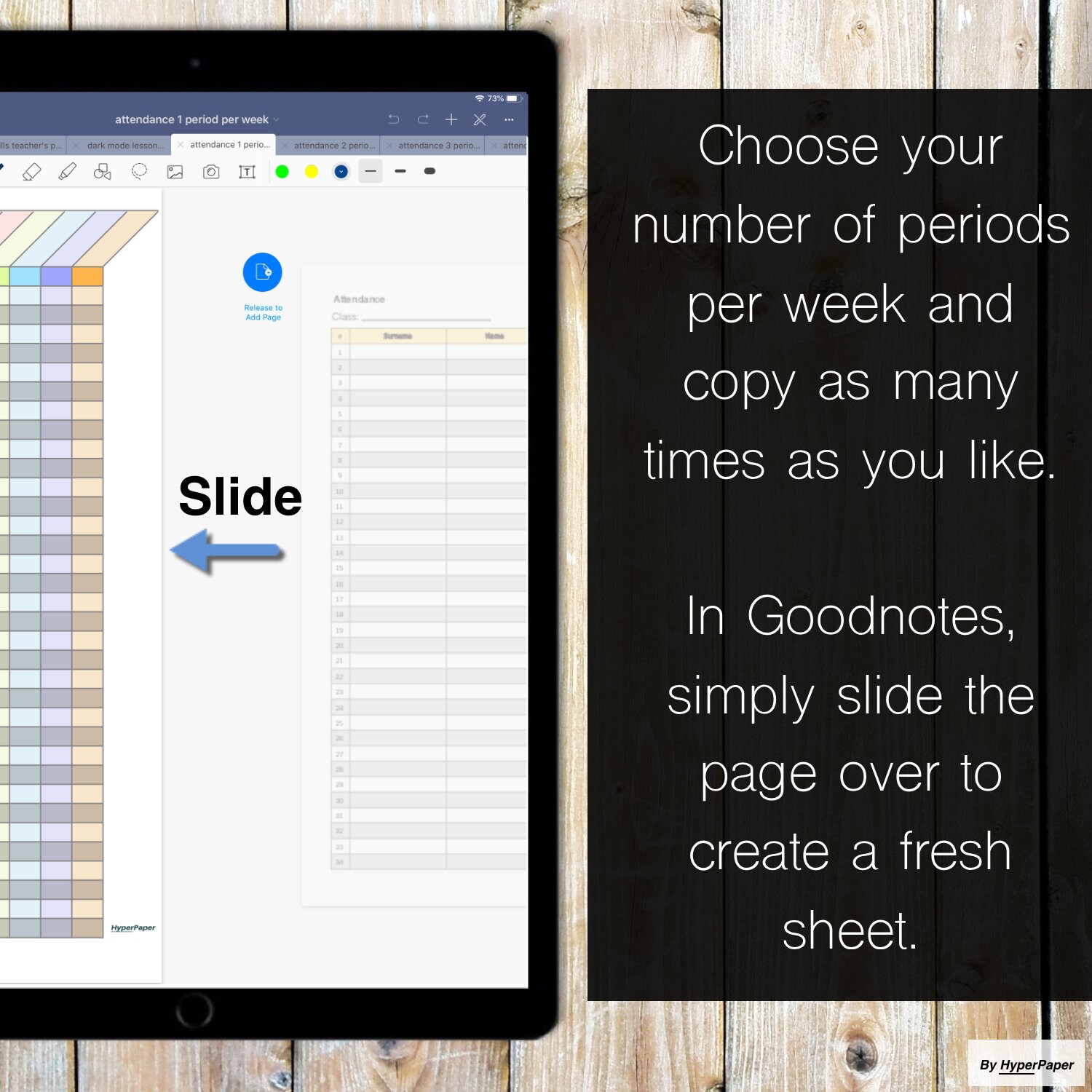 Teacher's Digital Attendance Sheets in Portrait for Goodnotes and ...