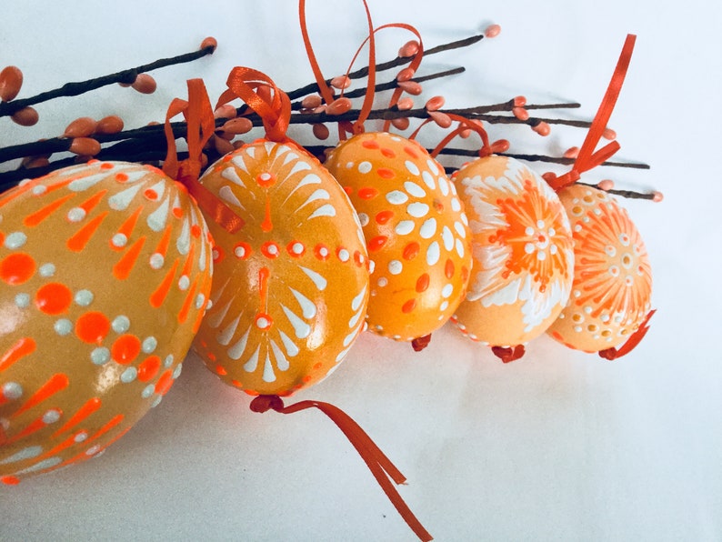 1 x Orange Hand Decorated Egg. Orange Collection. Pysanky. | Etsy