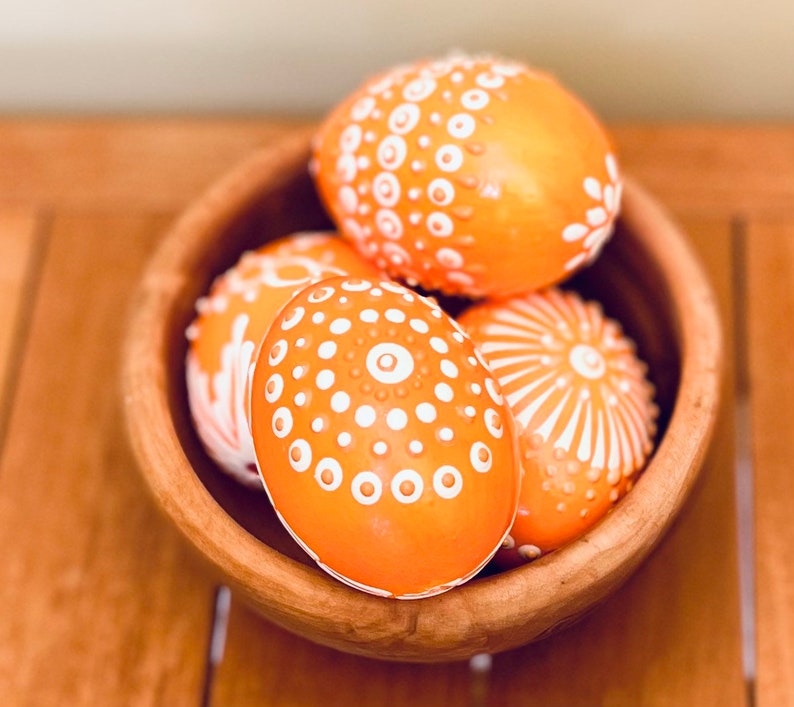 1 X Orange Hand Decorated Egg. Orange Collection. Pysanky. | Etsy