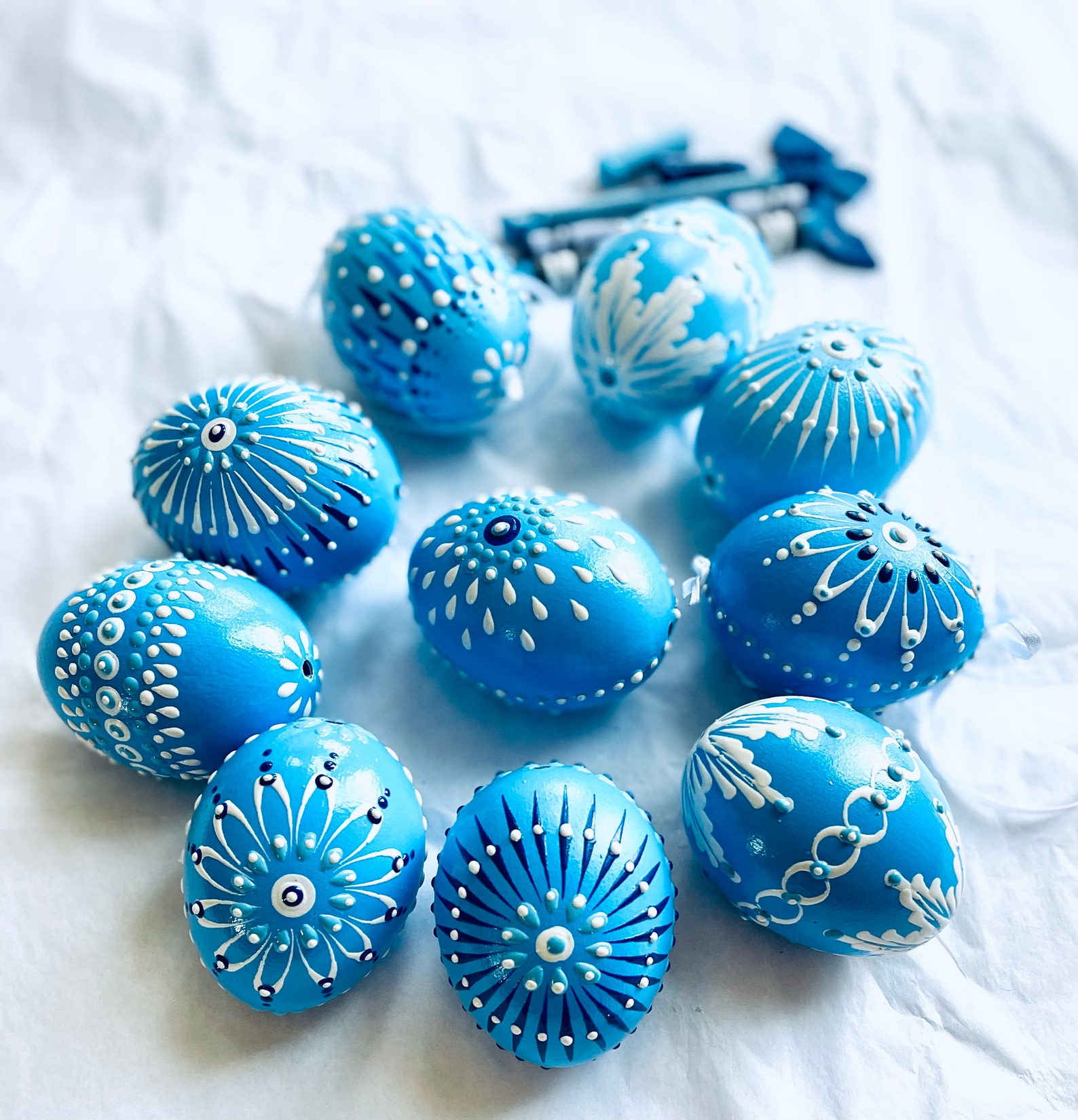 1 X Blue Hand Decorated Egg. Blue Collection. Pysanky. Gift. - Etsy