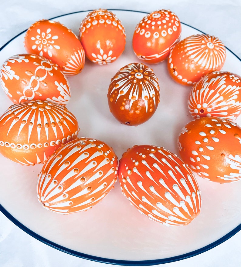 1 X Orange Hand Decorated Egg. Orange Collection. Pysanky. | Etsy