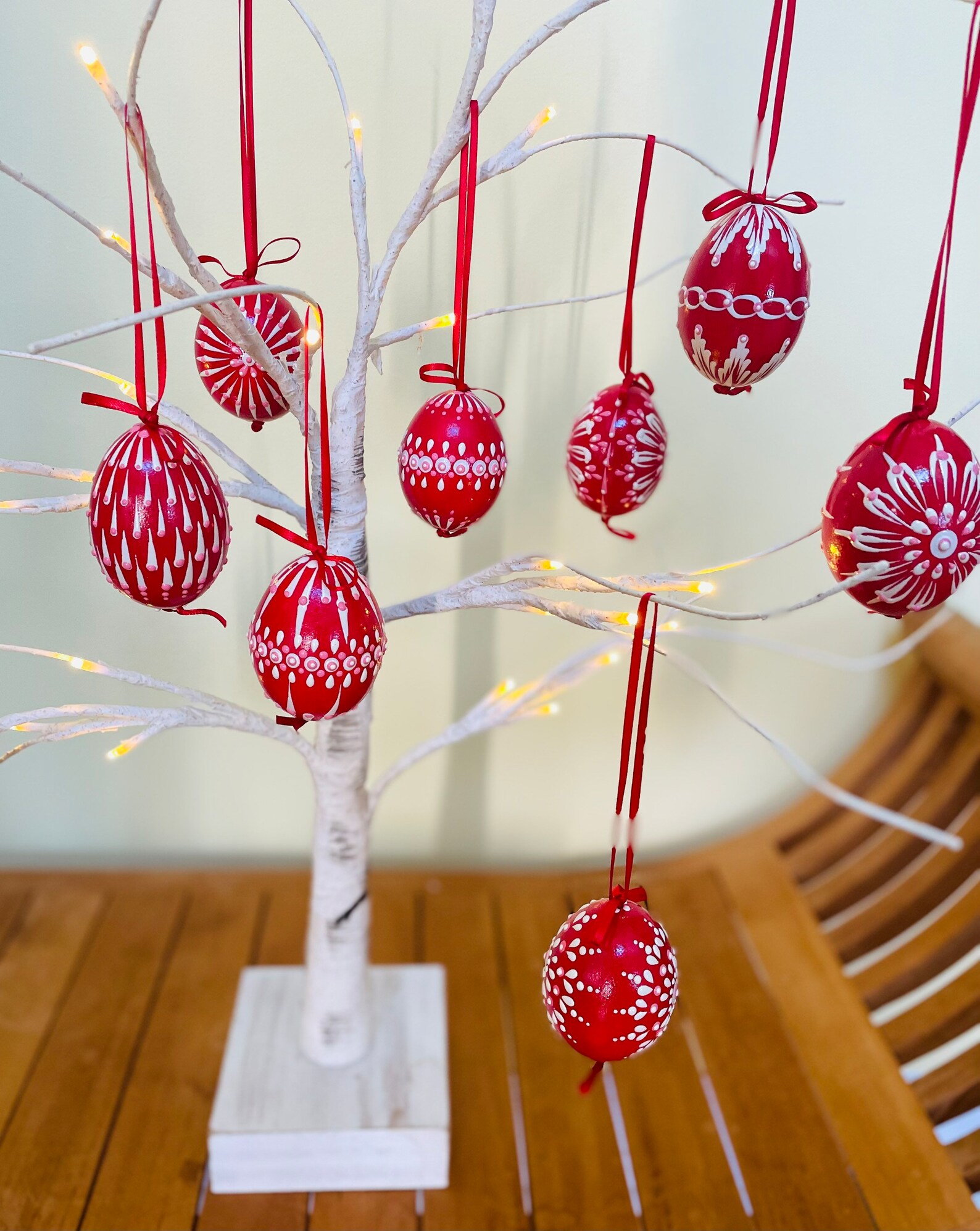 1 X Red Hand Decorated Chicken Egg. Holiday Collection. - Etsy