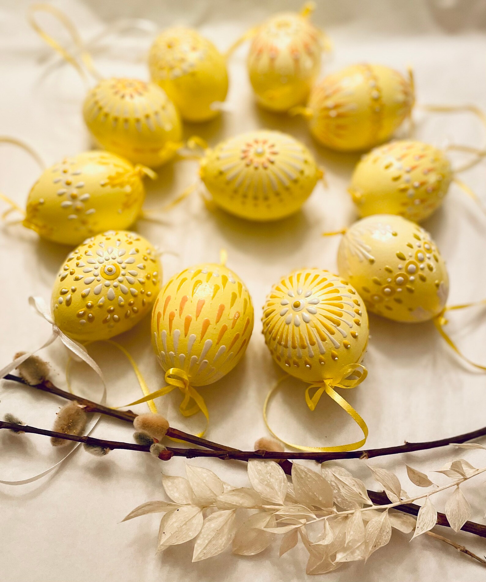 1 X Yellow Hand Decorated Egg. Yellow Collection. Pysanky. | Etsy