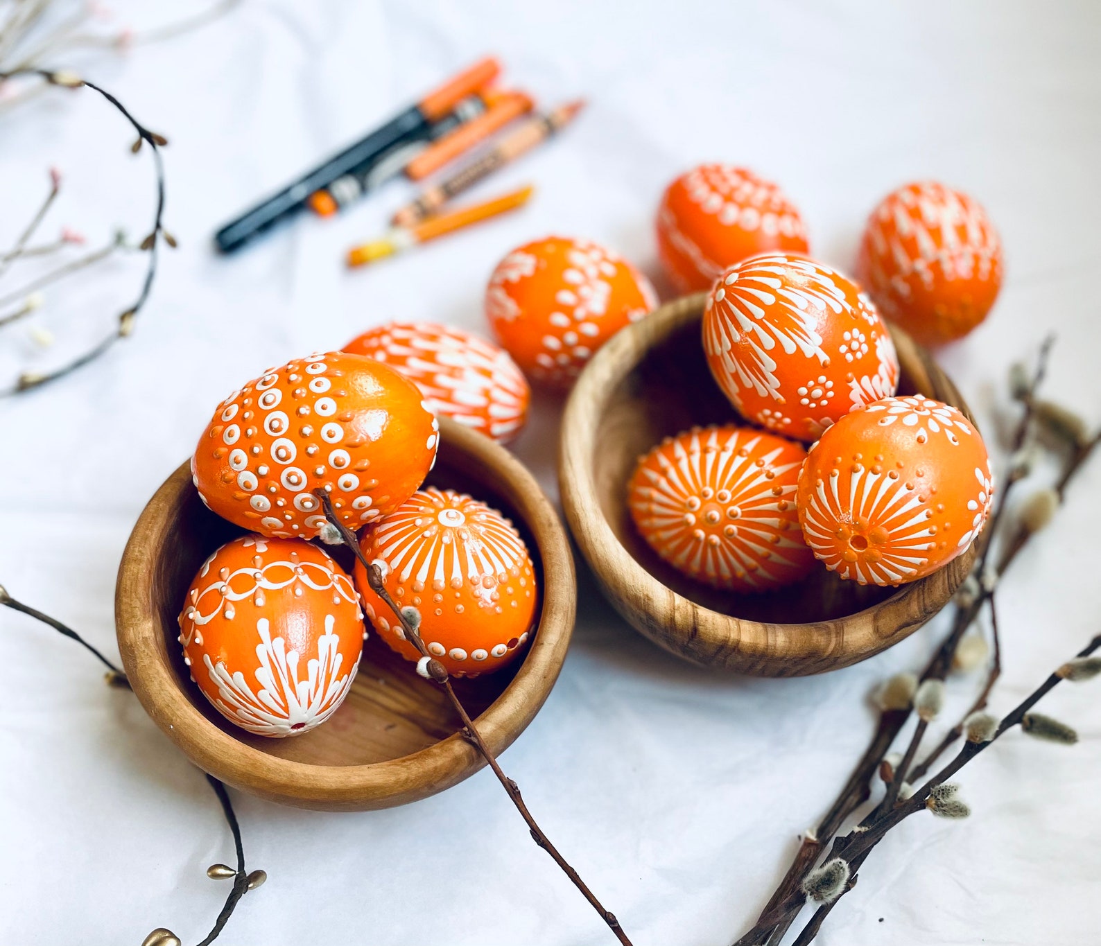 1 X Orange Hand Decorated Egg. Orange Collection. Pysanky. | Etsy