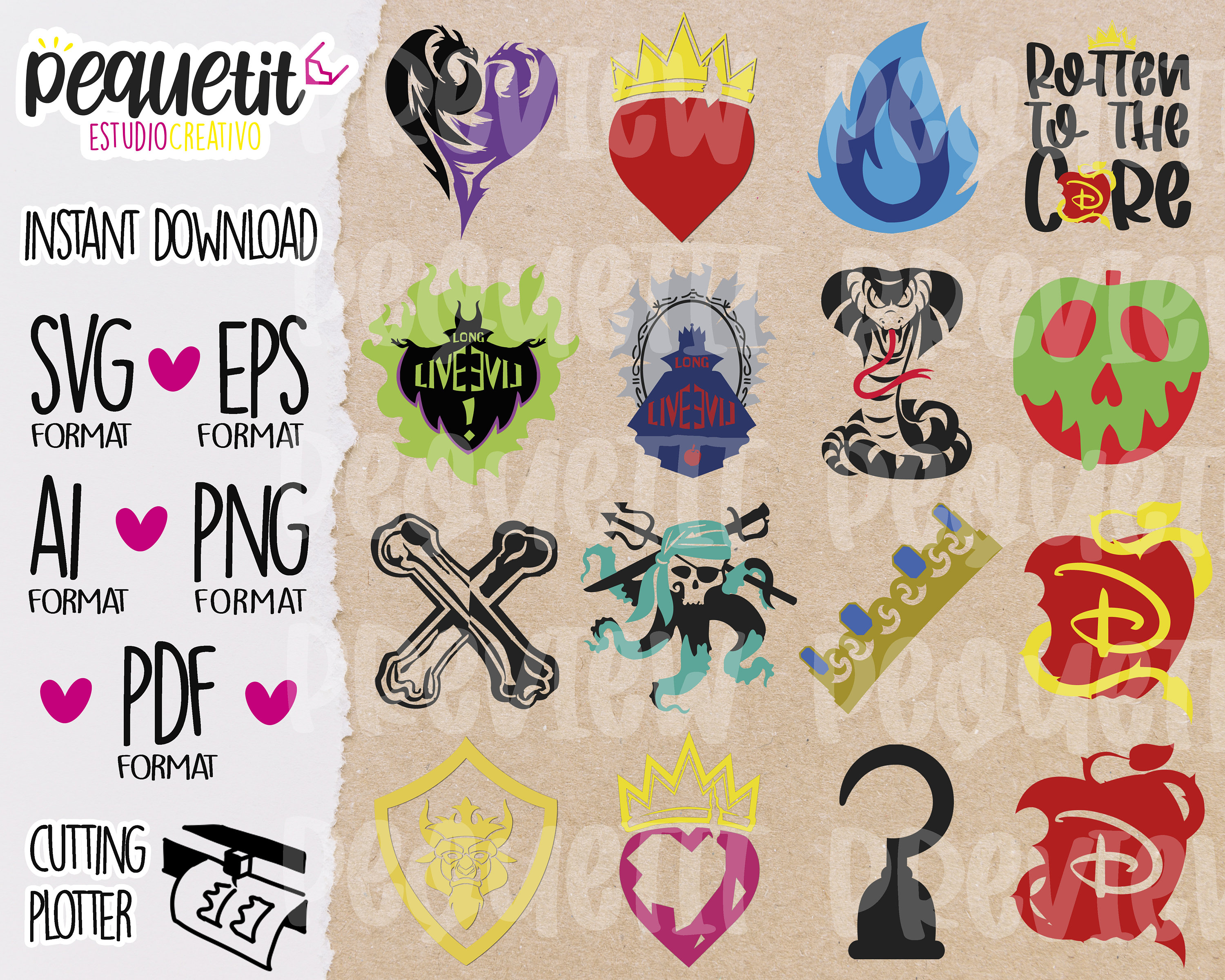 Evil Descendants Digital Svg Cut File/ai/pdf/eps/png/instant - Etsy ...