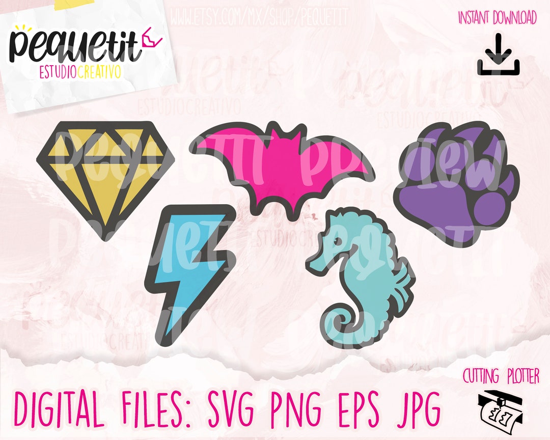 Monster Dolls Icons Digital Svg Cut File/eps/jpg/png/instant DOWNLOAD ...