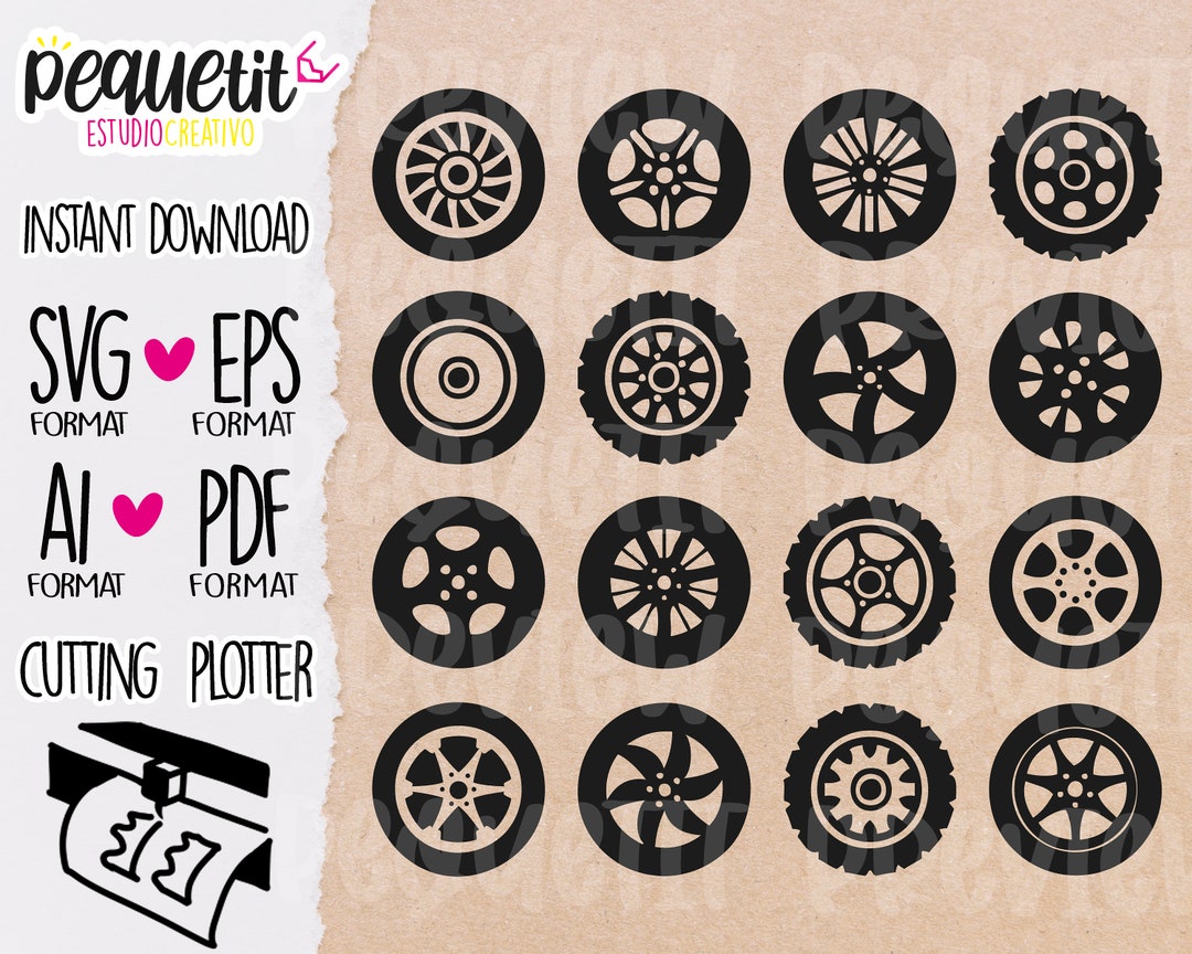 Wheels SVG, Ai, Eps, Pdf, Png / Digital Cut File / Vinyl Cutting ...