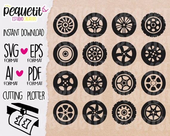 Wheels SVG Ai Eps Pdf Png / Digital Cut File / Vinyl | Etsy