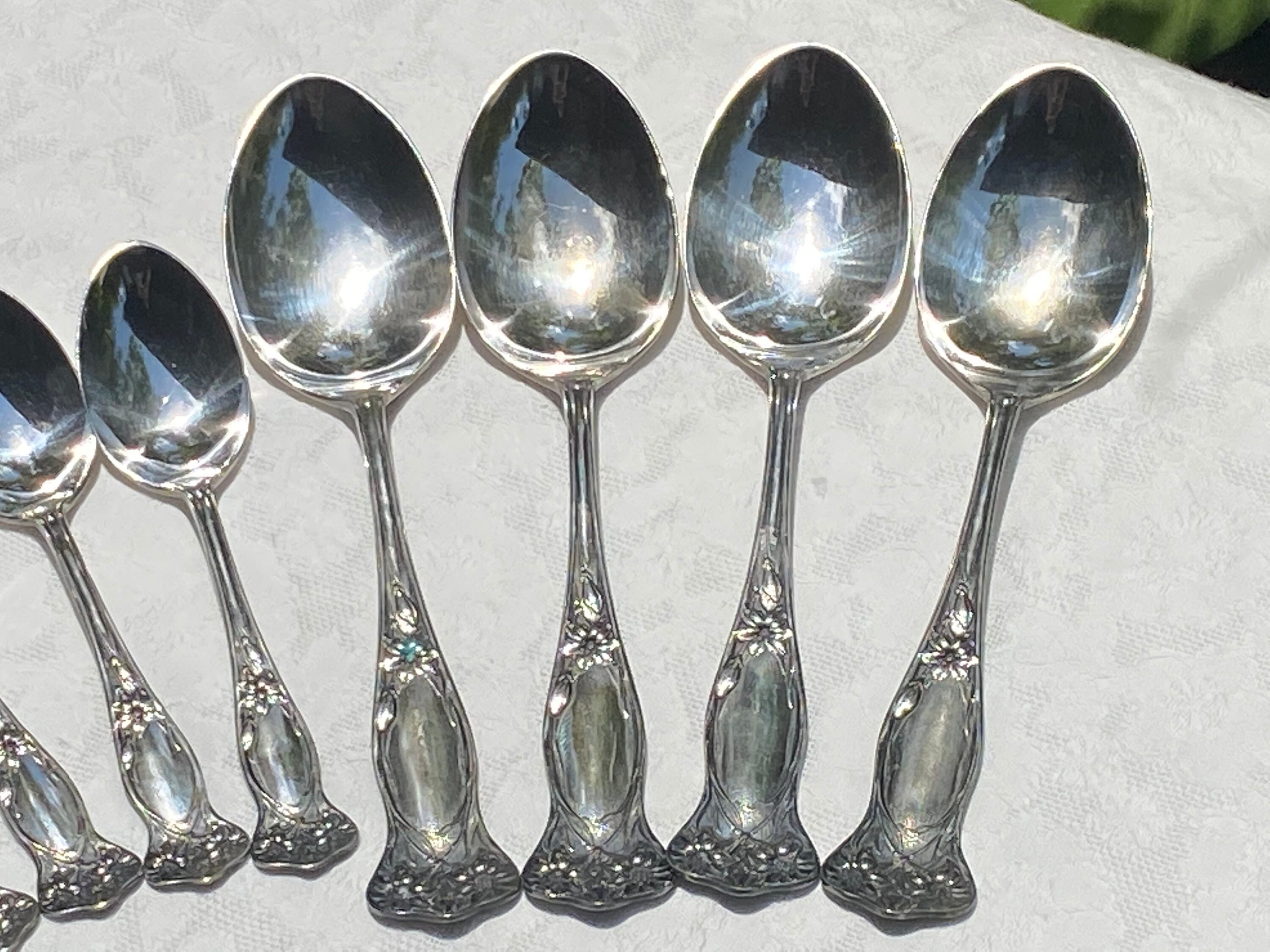 Antique 1913 National Silver Company Silverplate Set of Eight Spoons ...