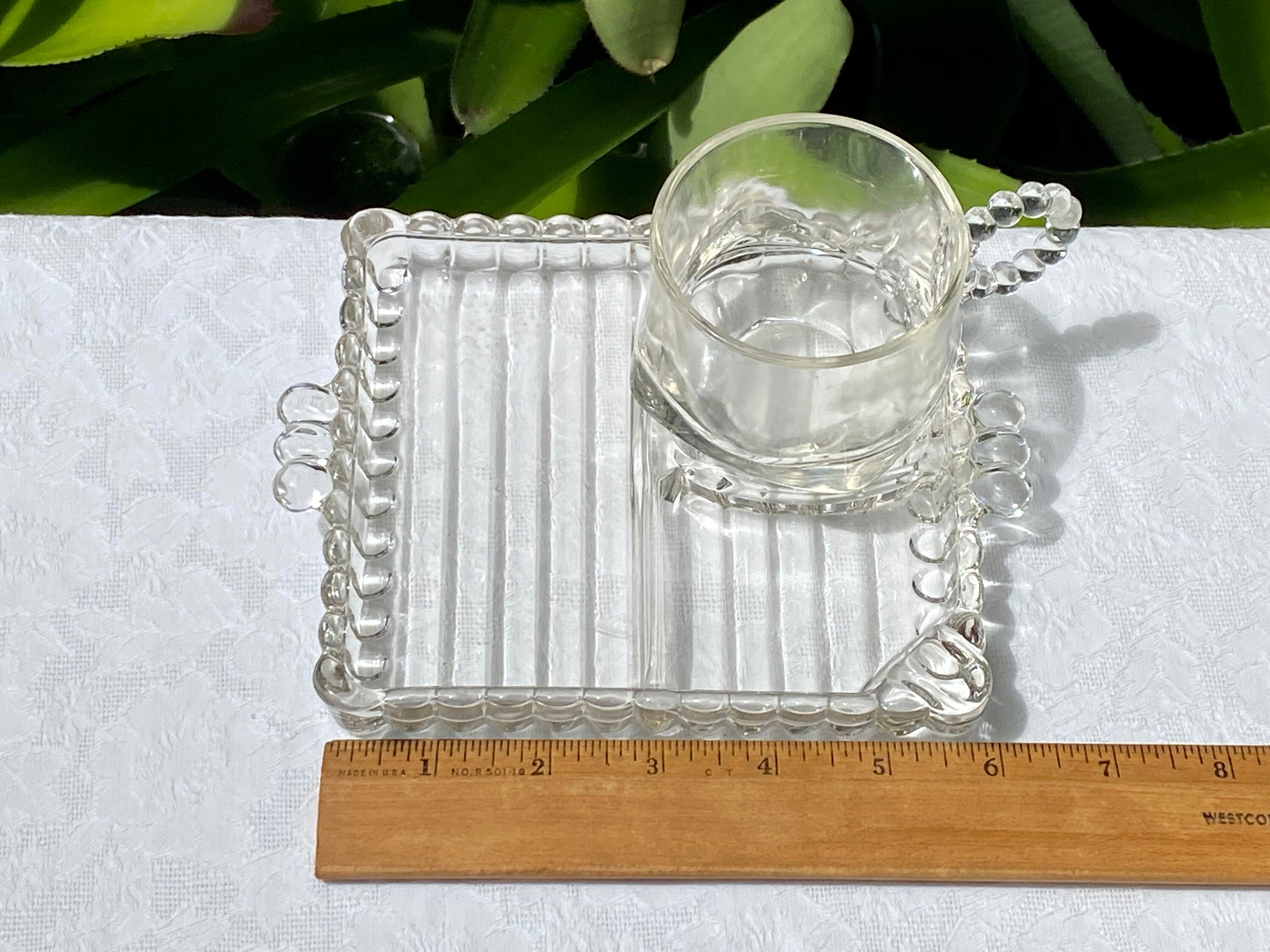 Vintage Hazel Atlas Glass Ball and Rib Sip Snack Smoke Set SMALL - Etsy
