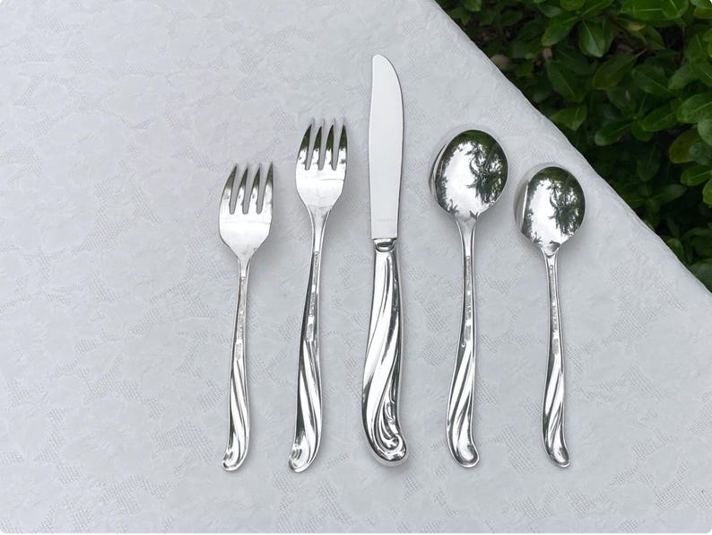 Vintage Modern Scroll 1958 Silverplate Flatware 30 Piece Service for ...