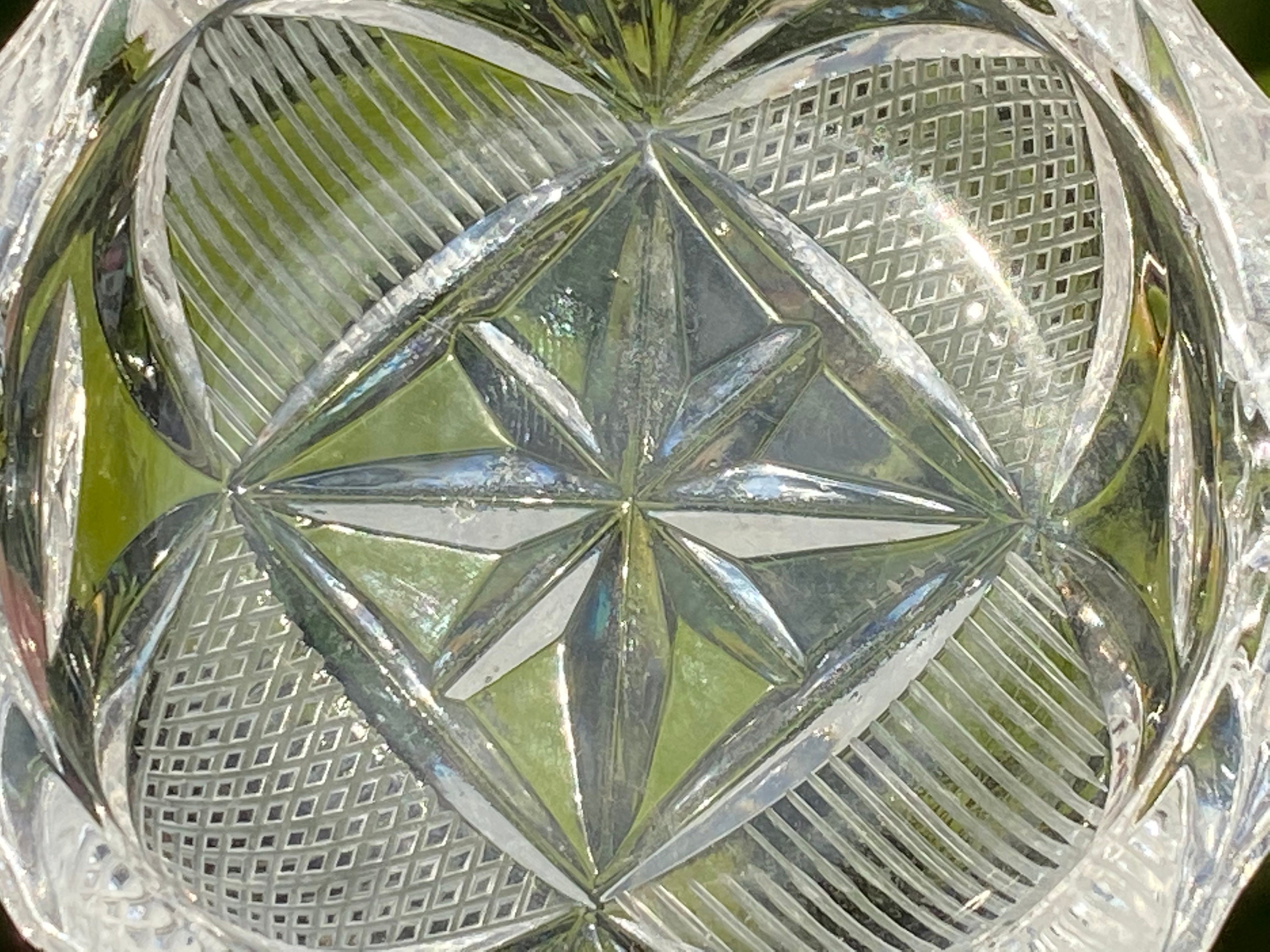 Vintage Pattern Glass Starburst Pair of Personal Ashtrays | Etsy