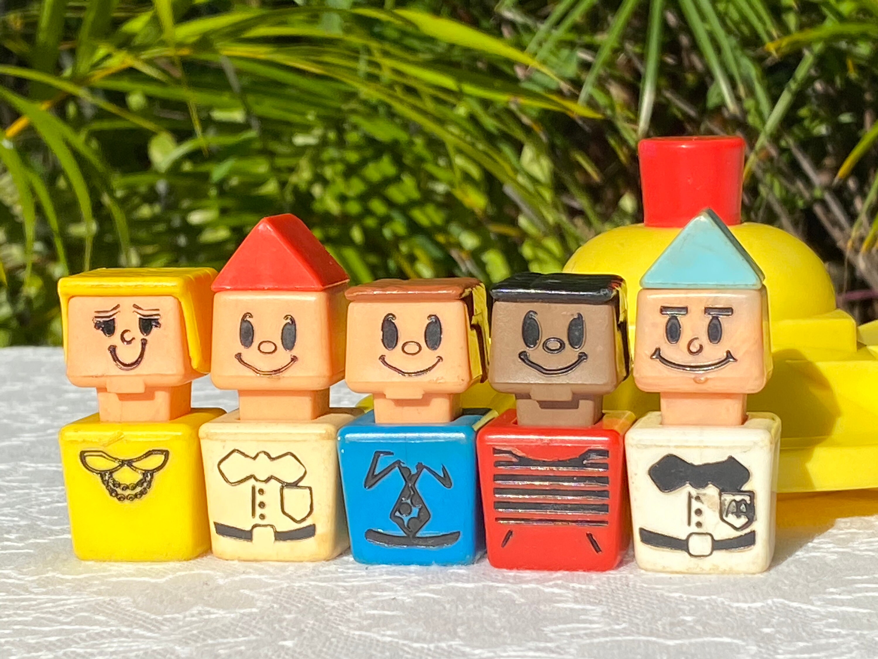 Playskool Blockhead Little People Set of Five With Merry Go | Etsy