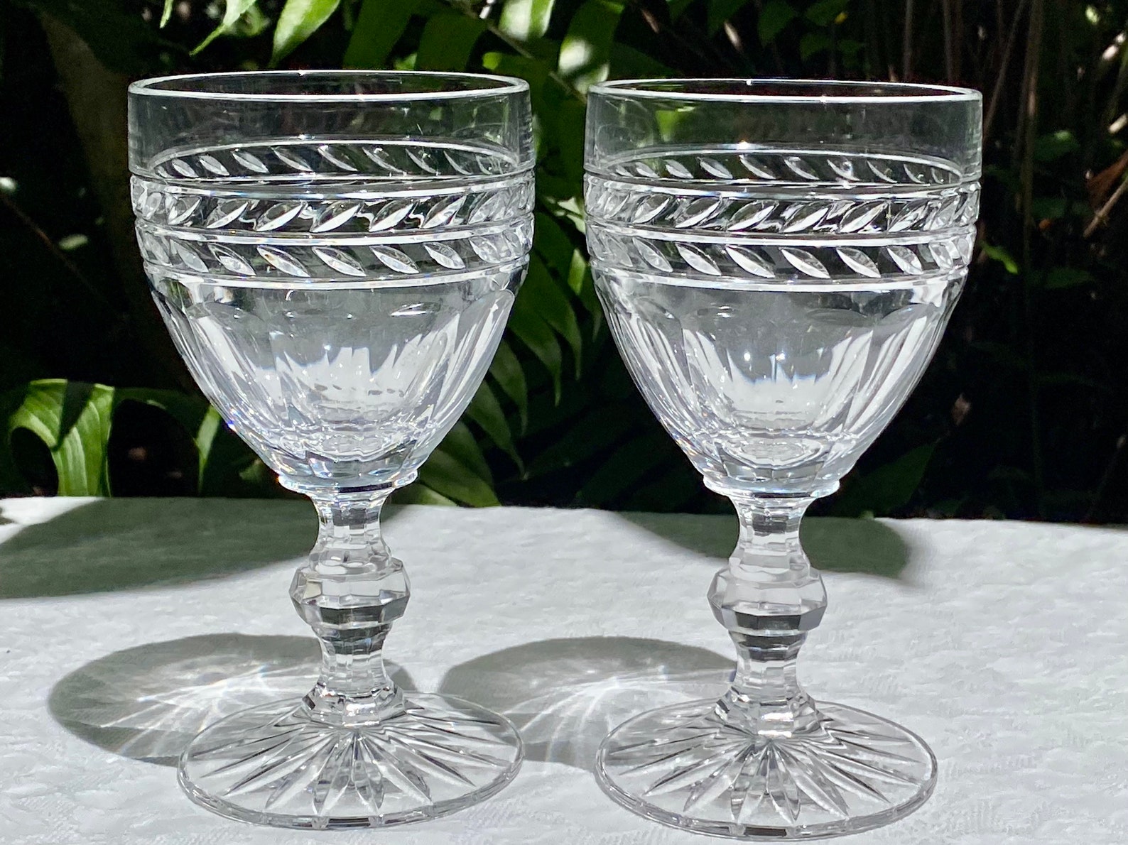 Vintage Lead Crystal Pair of Laurel and Panel Goblets 6 Ounce Circa ...