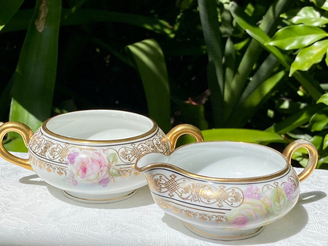 Antique Imperial Crown China Handpainted Cream and Sugar Set - Etsy